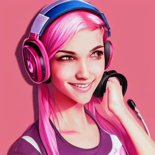 very very very beautiful pink gamer girl wearing | Stable Diffusion ...