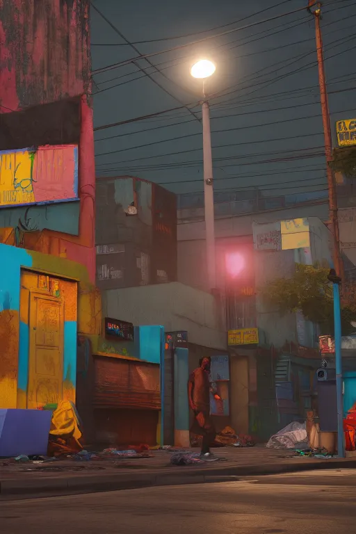 slum and homeless hood, aesthetic, pop art, by mike | Stable Diffusion ...