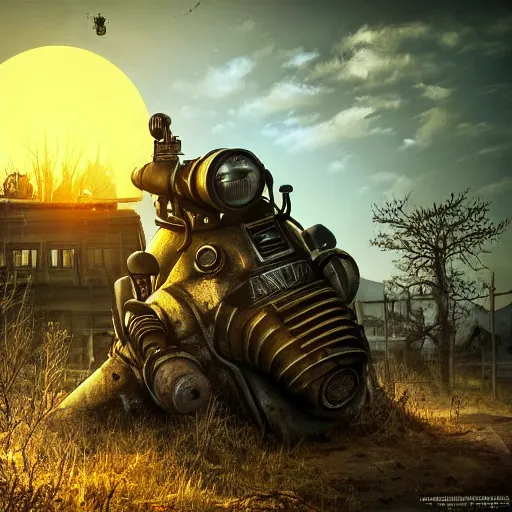 art of fallout, photo, realistic, hdr, golden hour | Stable Diffusion ...