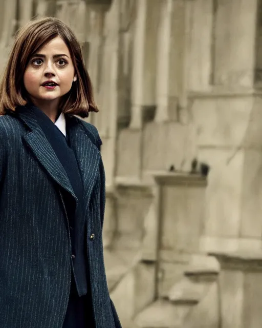 Jenna Coleman Wearing The Twelfth Doctor's Clothes | Stable Diffusion