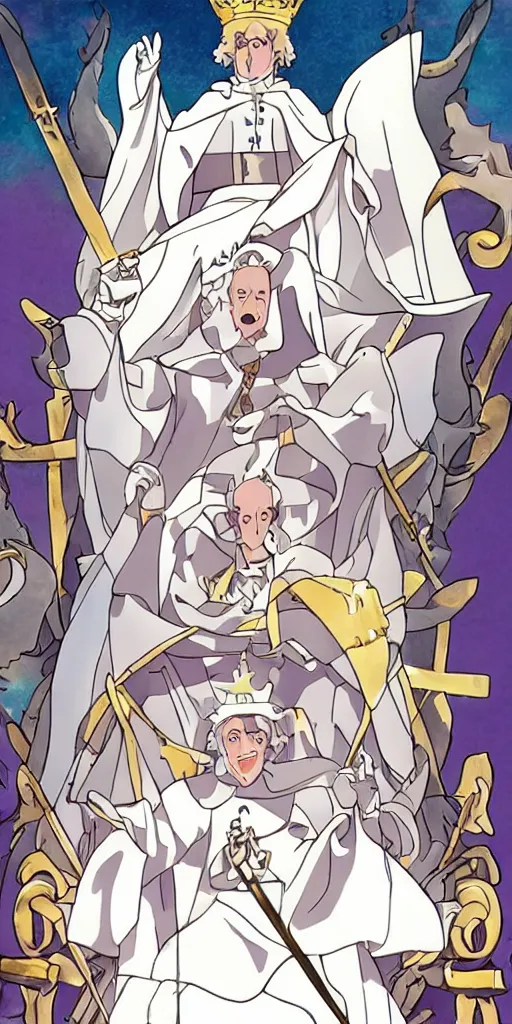 the pope sitting on a throne of ice drawn by studio | Stable Diffusion ...