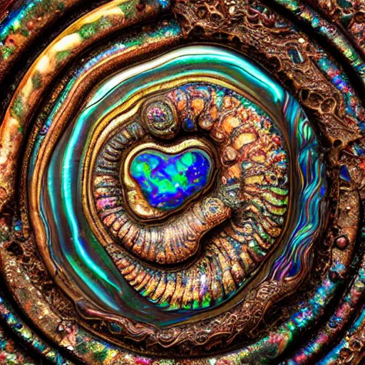 ornamental mask, Art Nouveau cresting oil slick waves, | Stable ...