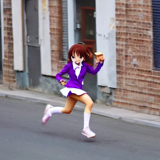 super chibi moe anime girl running down the street | Stable Diffusion ...