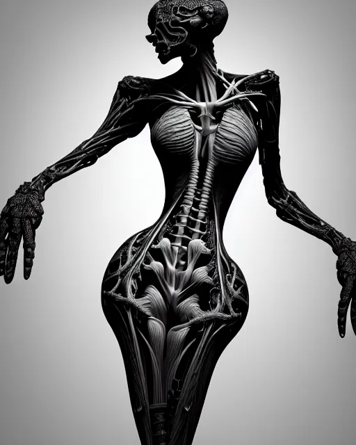 a black and white 3D render of an elegant full figure | Stable ...