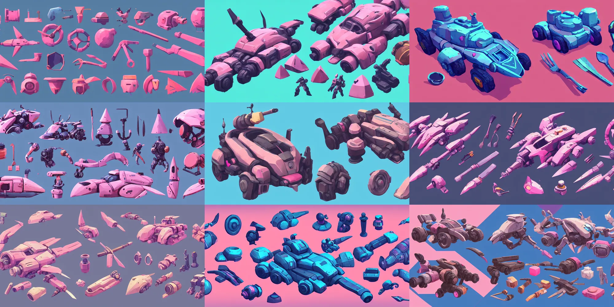 game asset of exploration shapes and form of vehicles | Stable ...