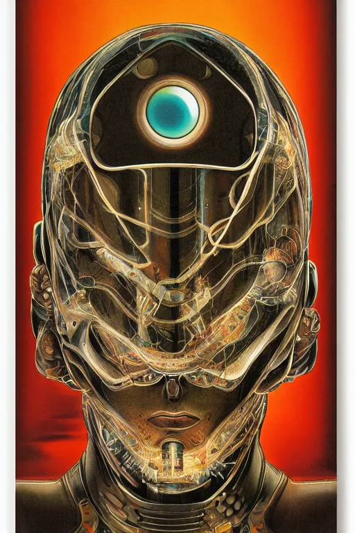 organic cyborg head covered in oil art by Hironobu | Stable Diffusion ...