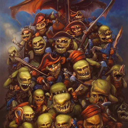 army of pirate trolls, oil painting by justin gerard, | Stable ...