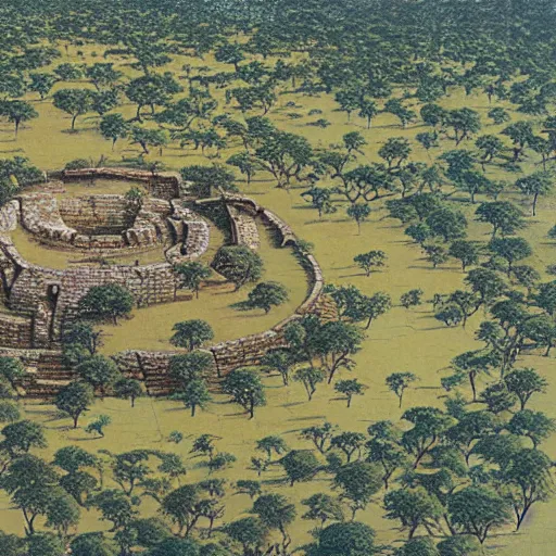 an oblique aerial view of ancient great zimbabwe | Stable Diffusion ...
