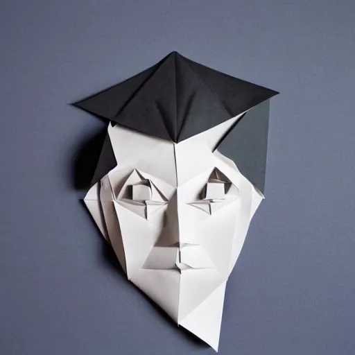 a 2 d flat paper origami portrait of a man with wavey | Stable Diffusion