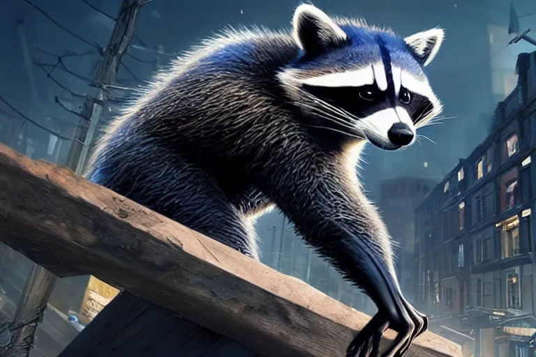 the raccoon sly cooper in a dark and gritty reboot | Stable Diffusion ...