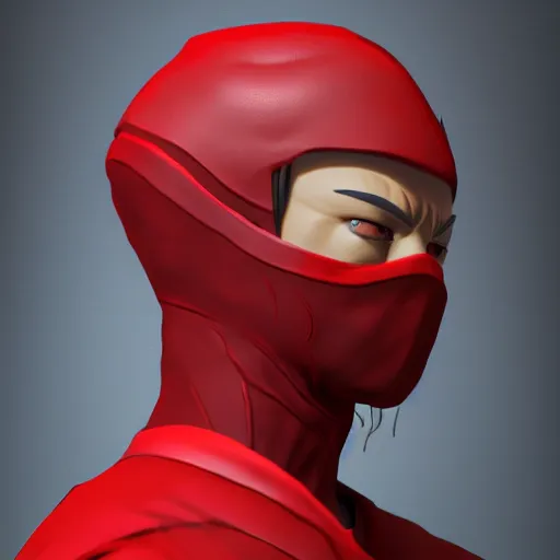 the red ninja, side profile, trending on artstation, 8 | Stable ...