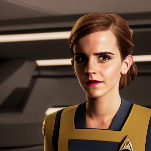 a portrait of emma watson as a star fleet officer from | Stable ...