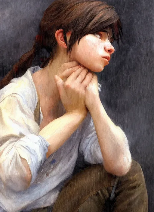 oil painting of crying depressed tracer overwatch full | Stable Diffusion