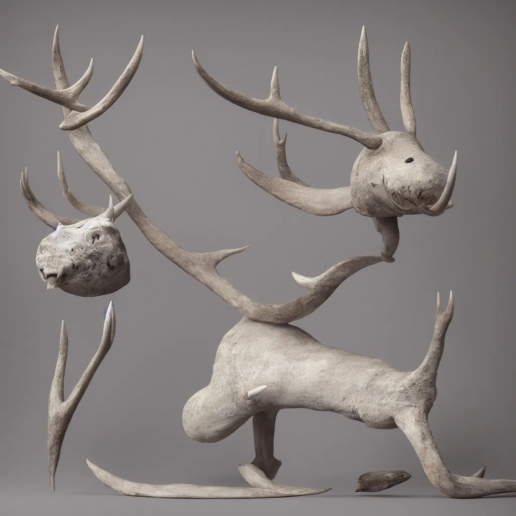 vibrant colors. delicate animal innards, antlers white | Stable ...