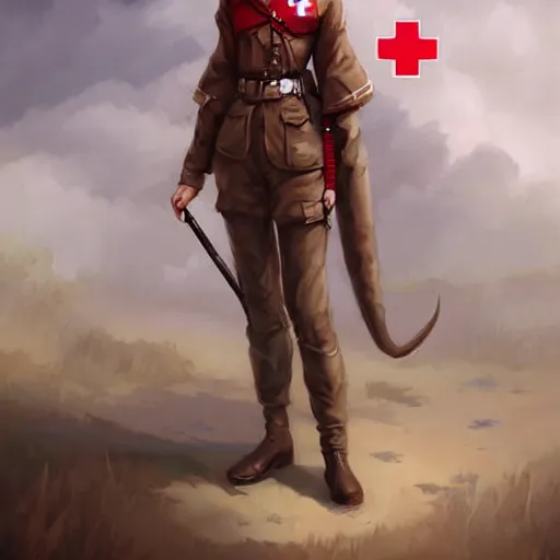 anthropomorphic Borzoi wippet Field Medic, Modern | Stable Diffusion