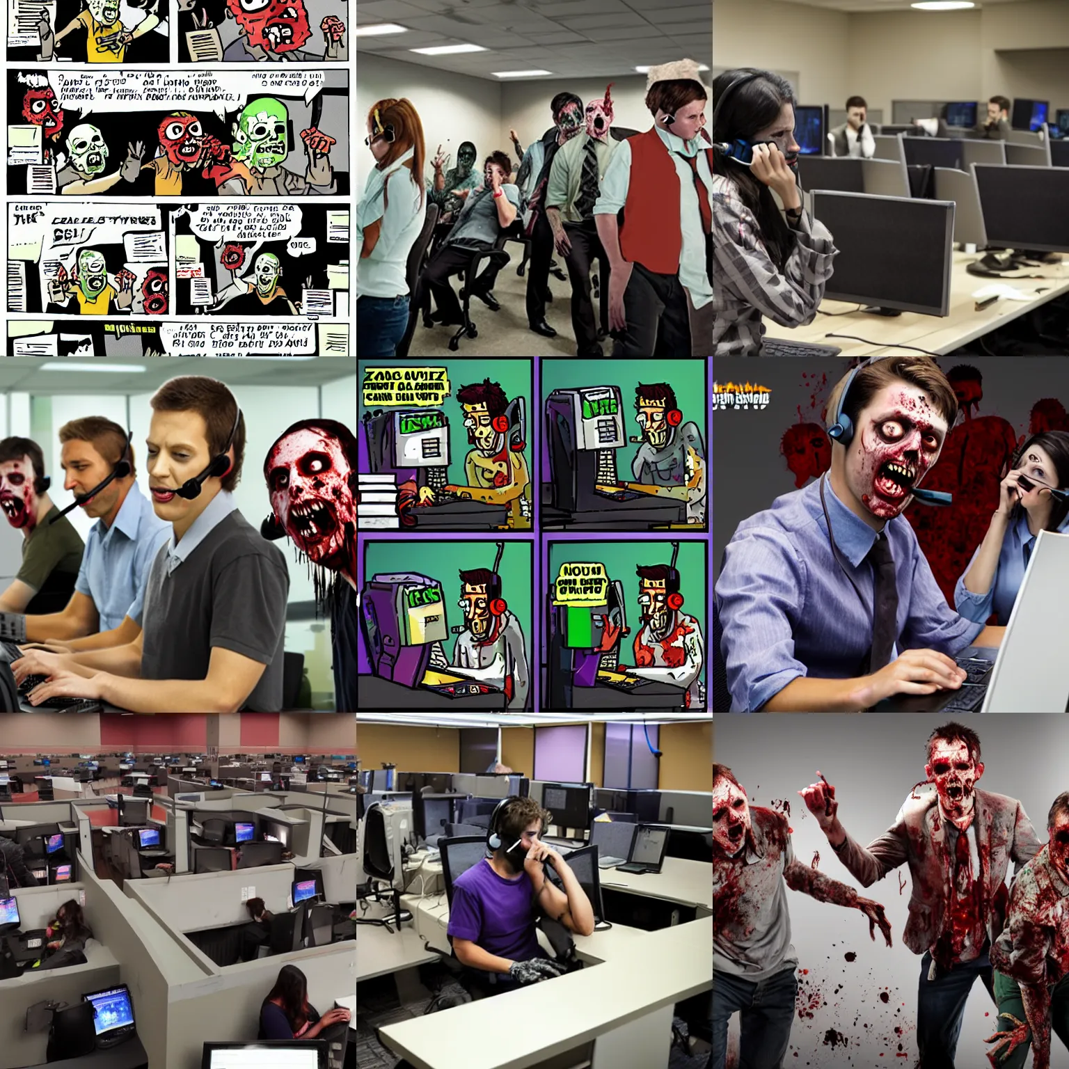 zombies ravage a call center | Stable Diffusion | OpenArt