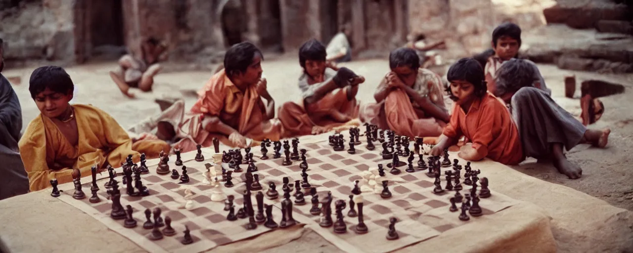ancient indians playing chess, eating spaghetti, | Stable Diffusion ...