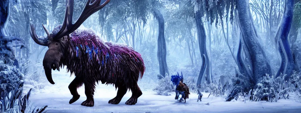 large sabretooth mammoth moose hybrid with shiny blue | Stable ...