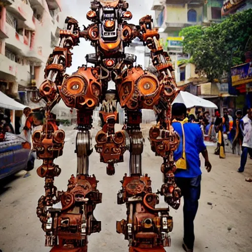 fantastic biomechanical humanoid mecha clocks walk | Stable Diffusion ...