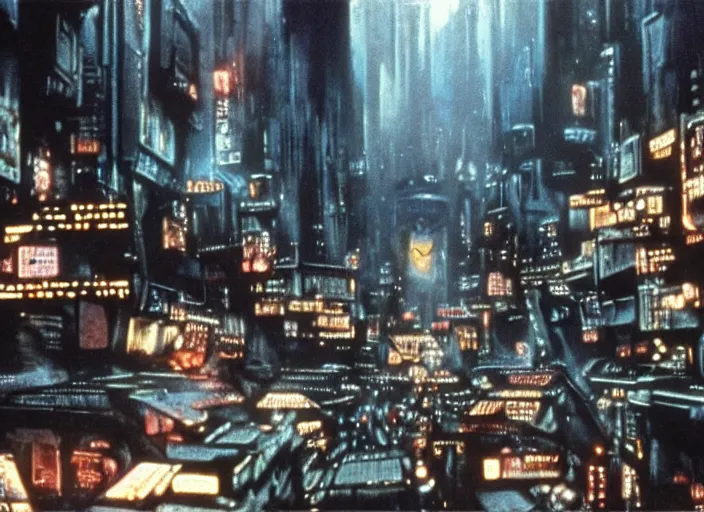 city scene from the 1982 science fiction film Blade | Stable Diffusion ...