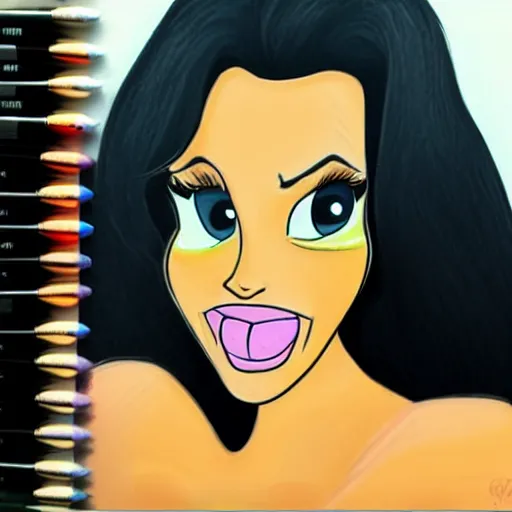 goofy movie style drawing of kim kardashian | Stable Diffusion | OpenArt