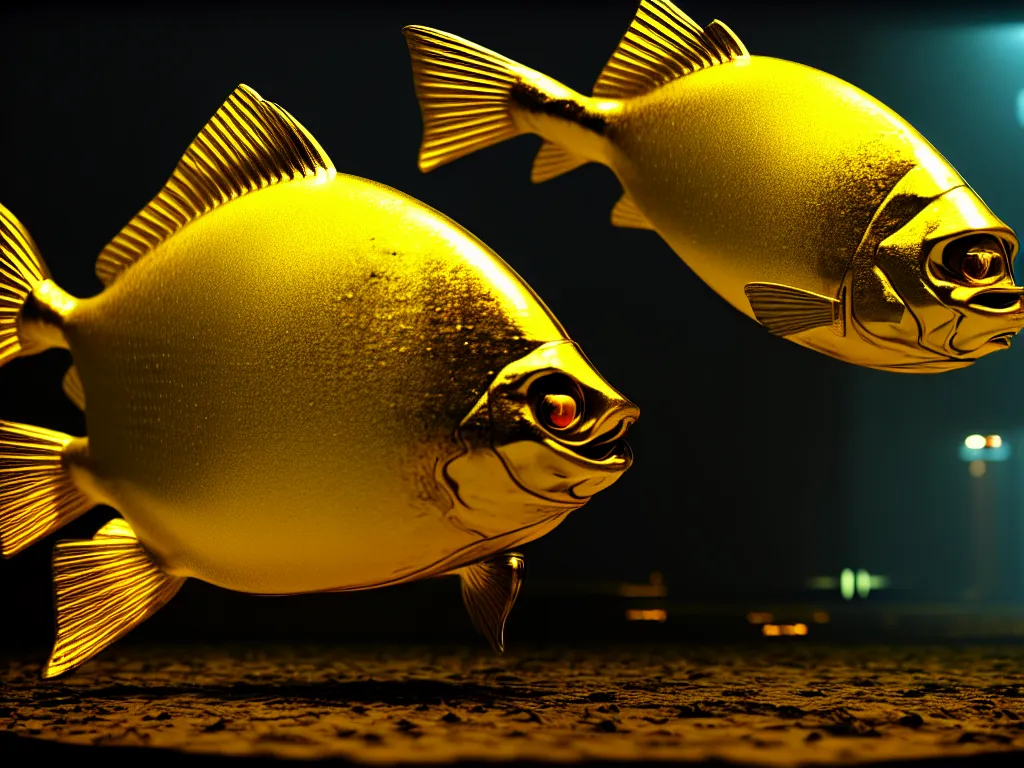 film still of a mechanical golden fish science fiction | Stable ...