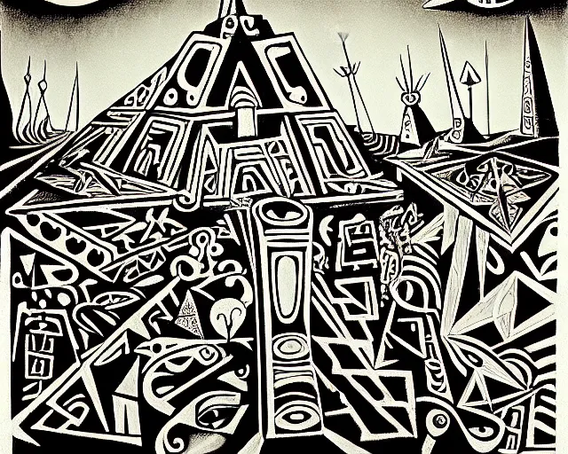 aztec art style. liminal space. the backrooms. sun | Stable Diffusion ...