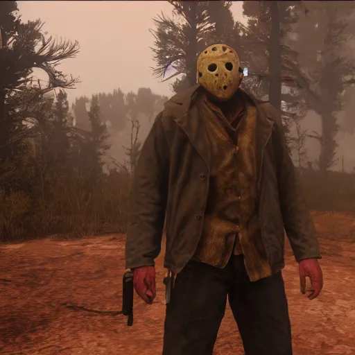 Jason Voorhees in red dead redemption 2 4K detail | Stable Diffusion ...