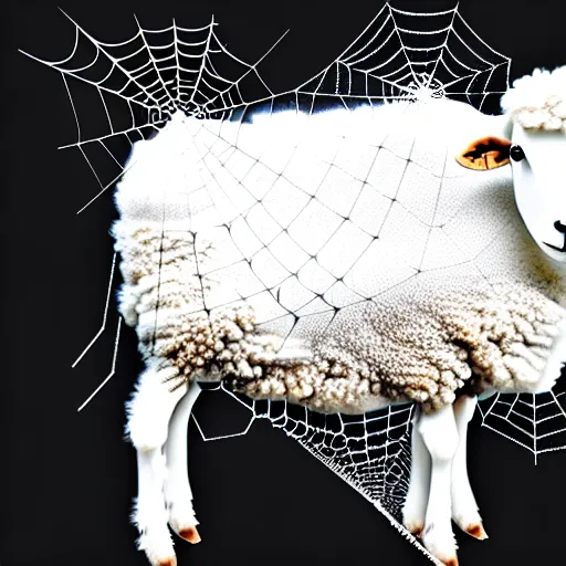 photo of transparent white flat sheep in spiderweb | Stable Diffusion ...