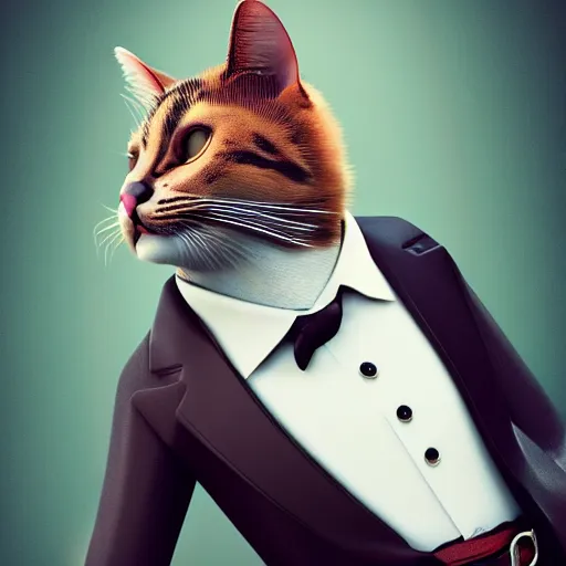 a high quality photo of an antropomorphic cat wearing | Stable ...