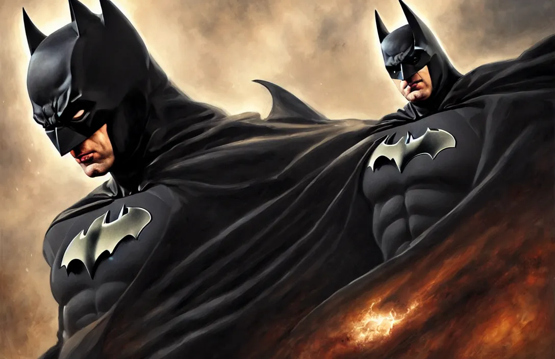 a portrait of batman standing with the batmobile by | Stable Diffusion ...