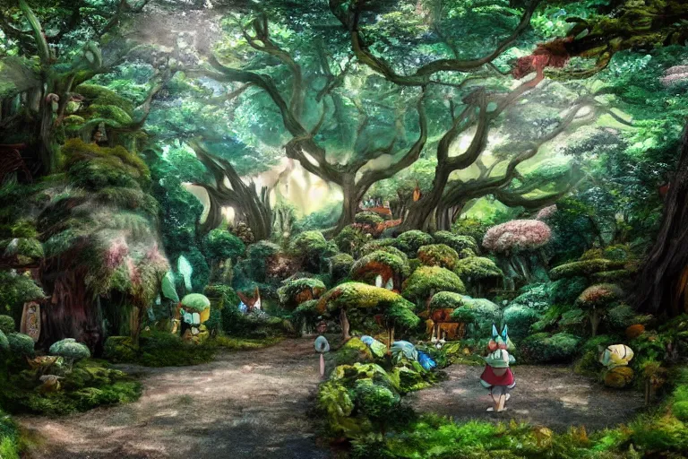 fairy kingdom forest, ghibli studio, nausicaa anime | Stable Diffusion
