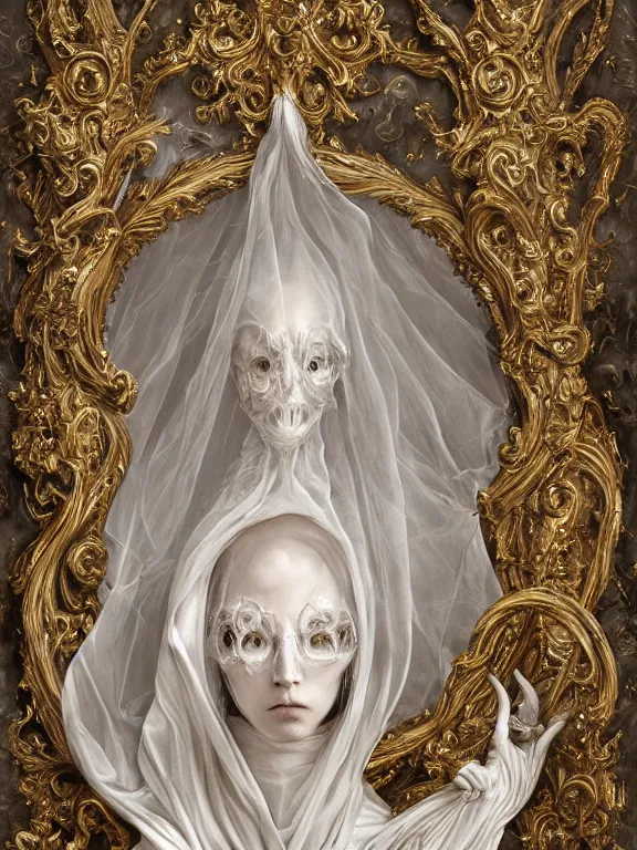 a beautiful render of baroque catholic veiled ghost | Stable Diffusion ...