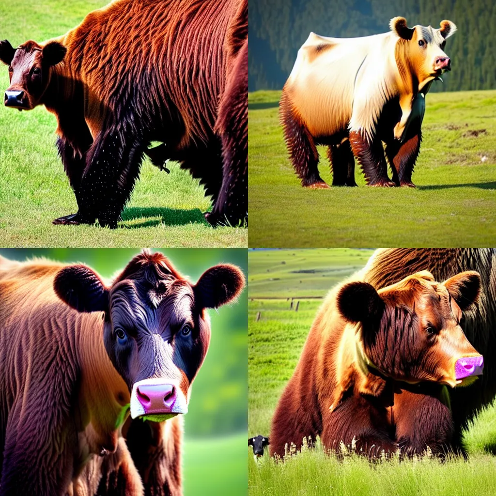 cow in the paws of a bear | Stable Diffusion | OpenArt