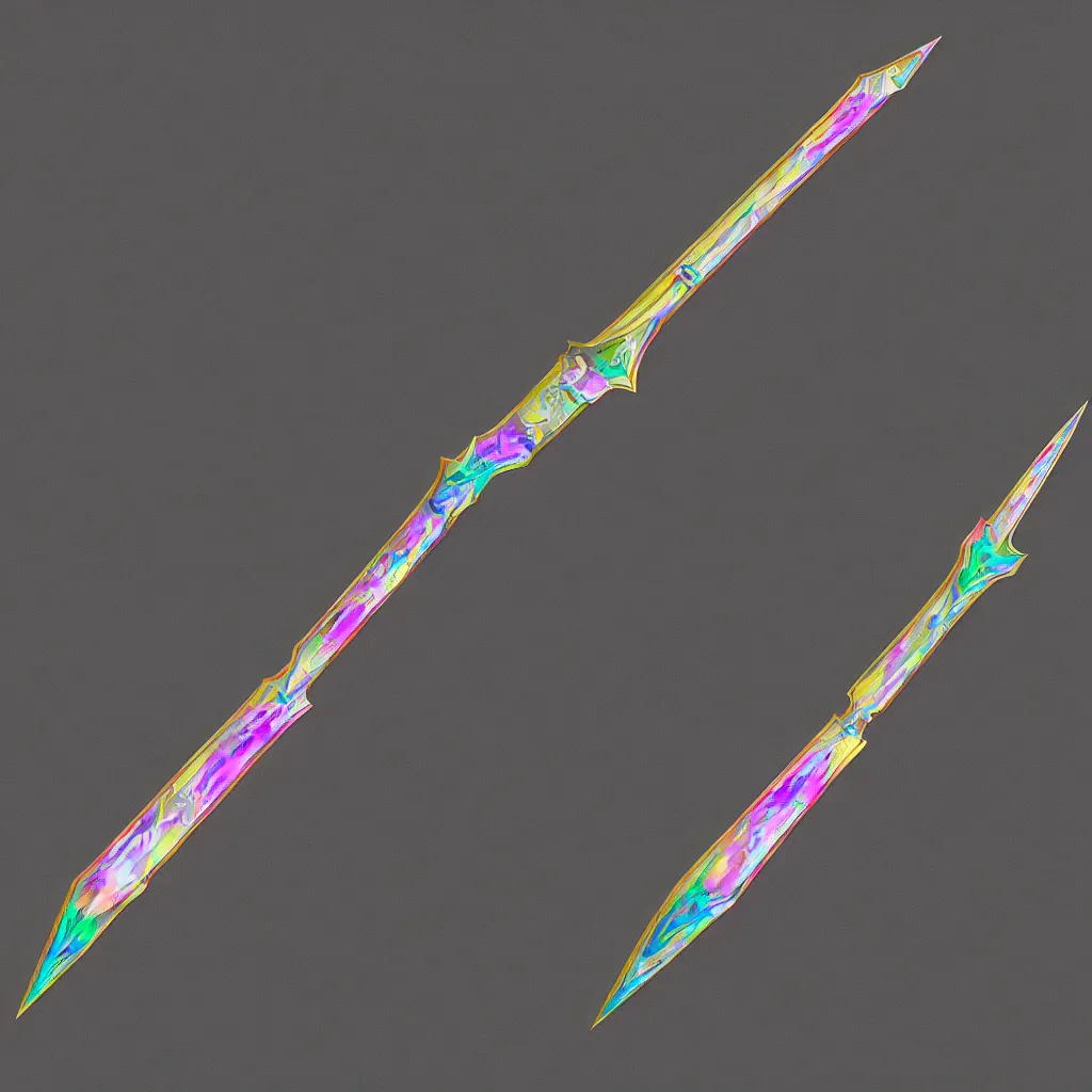 schematic design of a shining rainbow colored dagger, | Stable Diffusion | OpenArt