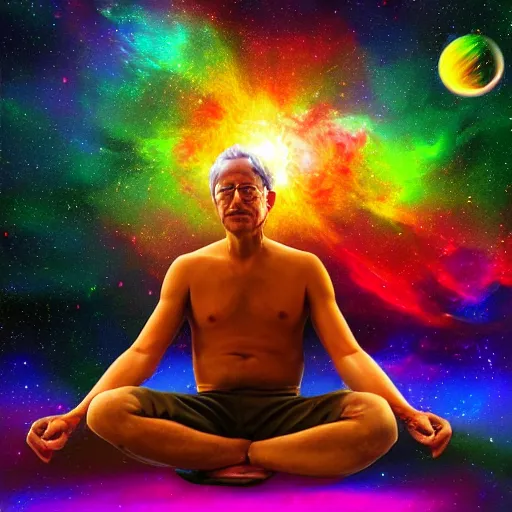 a peaceful man relaxing in the cosmos by David Normal, | Stable ...