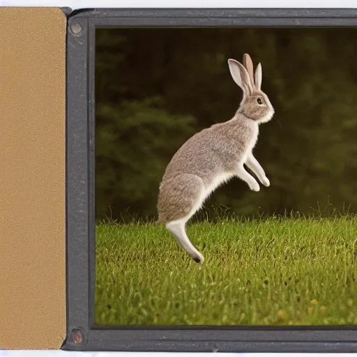 a rabbit jumping up over a fence, film strip reel | Stable Diffusion ...