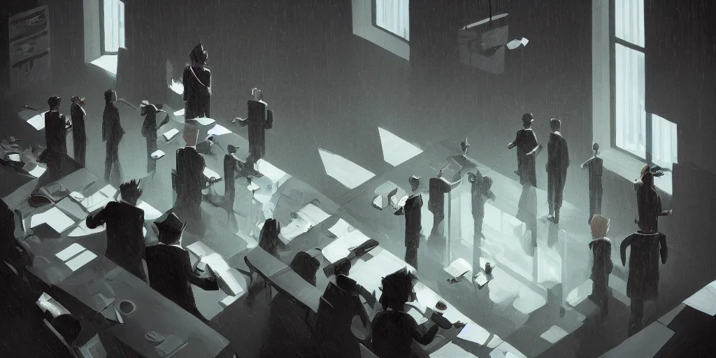 cinematic view of orwellian shadow figures arguing at | Stable ...