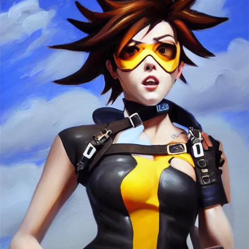 oil painting of tracer overwatch in a field wearing | Stable Diffusion ...