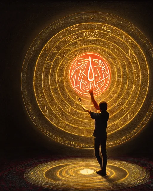 literati painting of mage reciting an incantation and | Stable ...