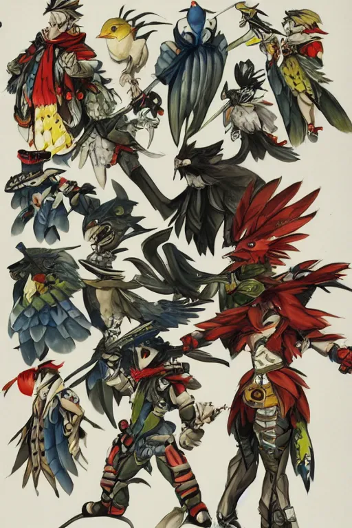 Anthropomorphic bird fighter concept art by Capcom, | Stable Diffusion ...