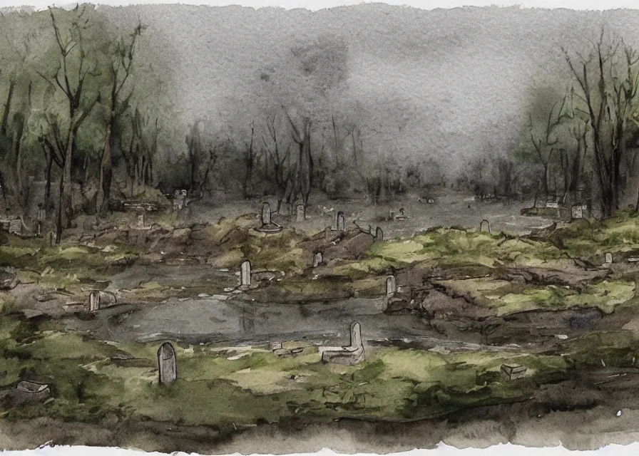 watercolor illustration of a bloody river in a forest, | Stable ...