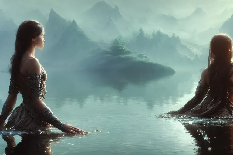 first person perspective of a woman looking at her | Stable Diffusion ...