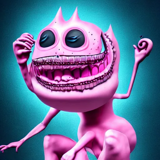 crying pink living ice cream creature, digital art, | Stable Diffusion ...