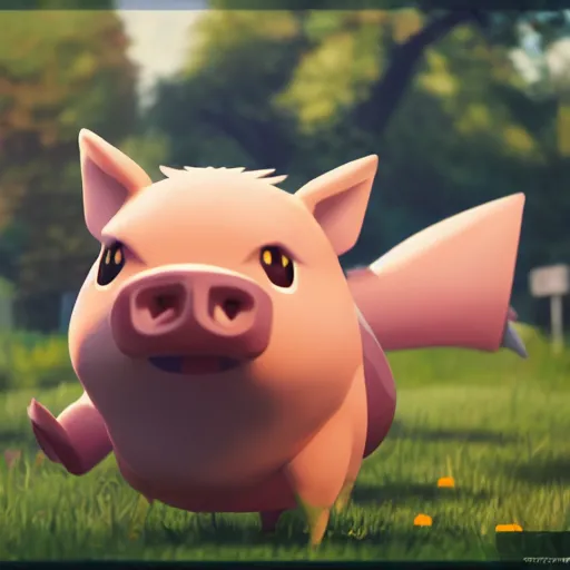 pokemon pig, style game square enix life, trending on | Stable ...