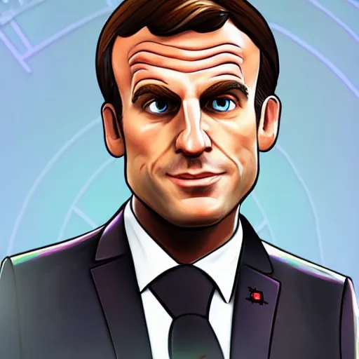 Emmanuel Macron portrait as a Fortnite character | Stable Diffusion