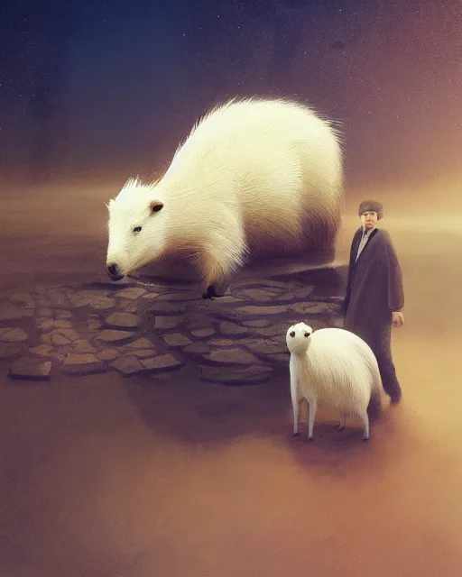white capybara petted by darth vader, surreal | Stable Diffusion | OpenArt