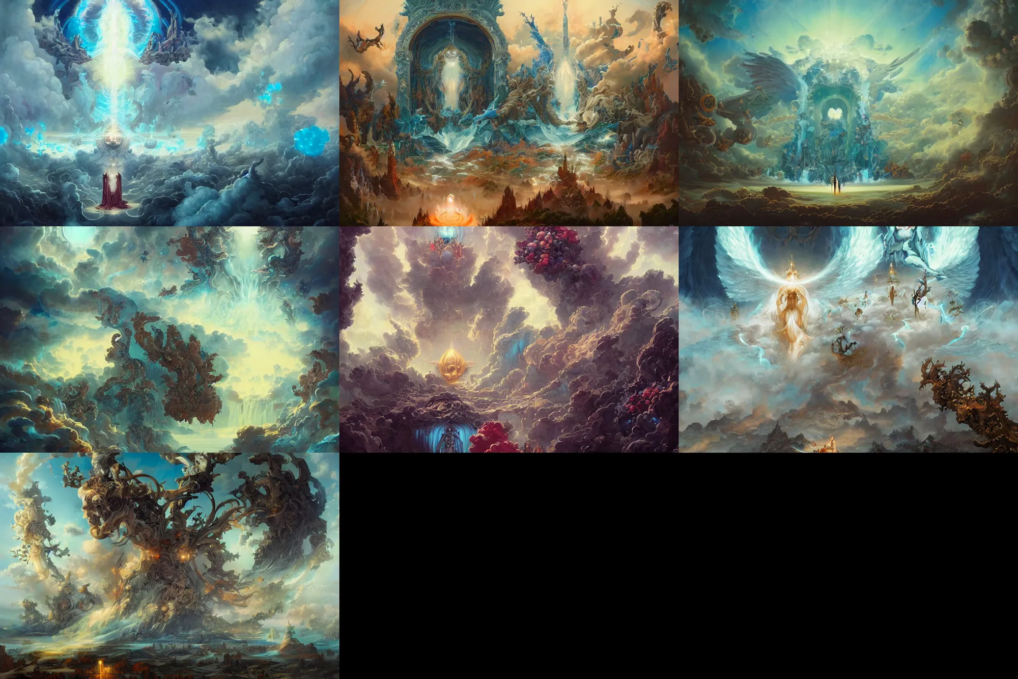 heavenly world with giant epic gates depicted by james | Stable ...