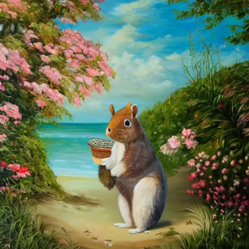 a giant fluffy squirrel carrying emma watson on its | Stable Diffusion ...