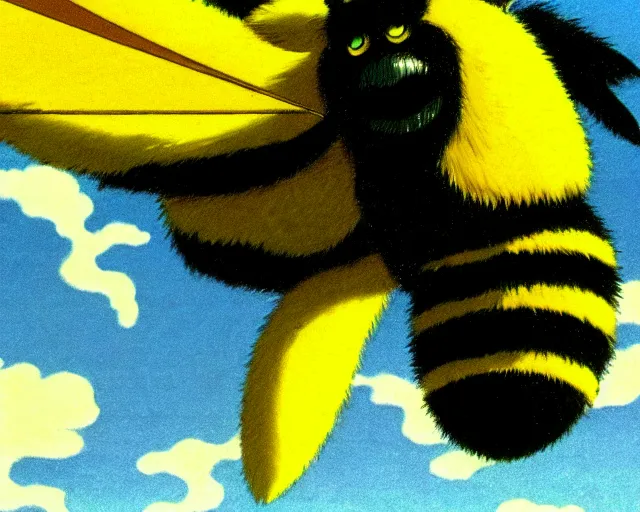 anime fine details still of a giant anthro bumble bee, | Stable ...